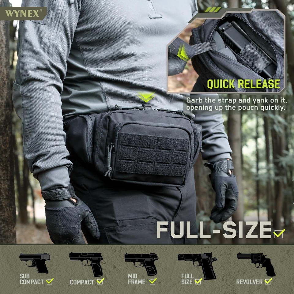 Concealed Carry Fanny Pack Pistol Pouch, Tactical Fanny Pack Handgun ...