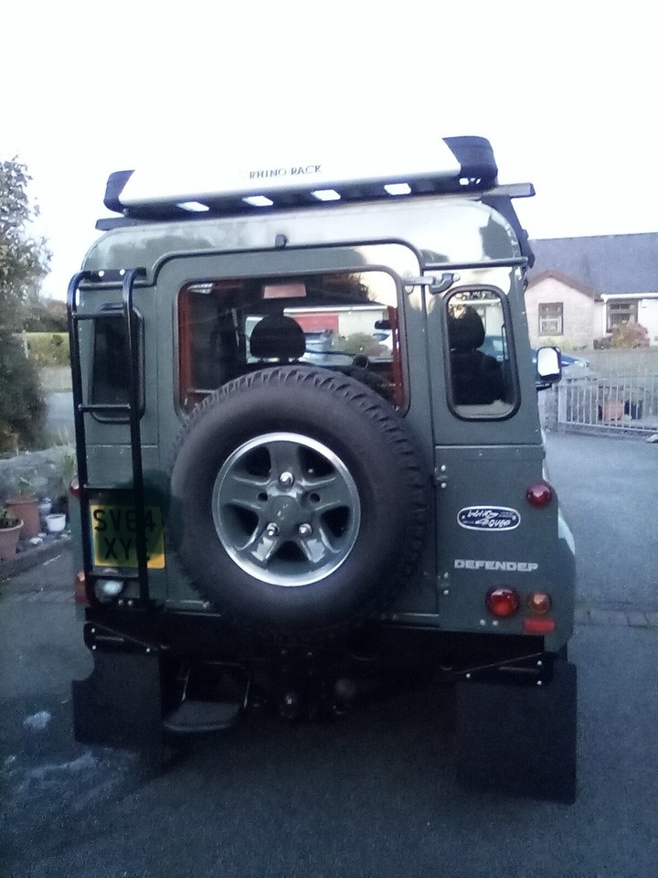 Land Rover Defender Black Aluminium Rear Access Ladder - DA3073B | eBay UK