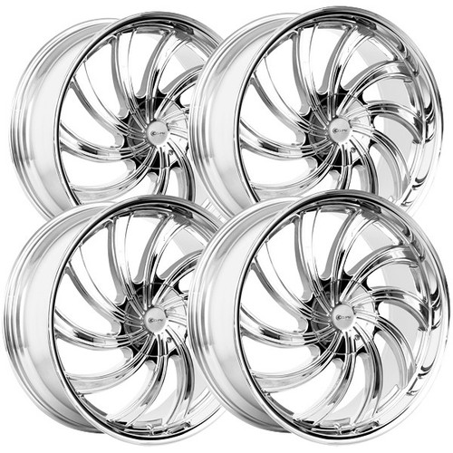 (Set of 4) Eclipse 104 26x10 5x115/5x120 +15mm Chrome Wheels Rims 26 ...