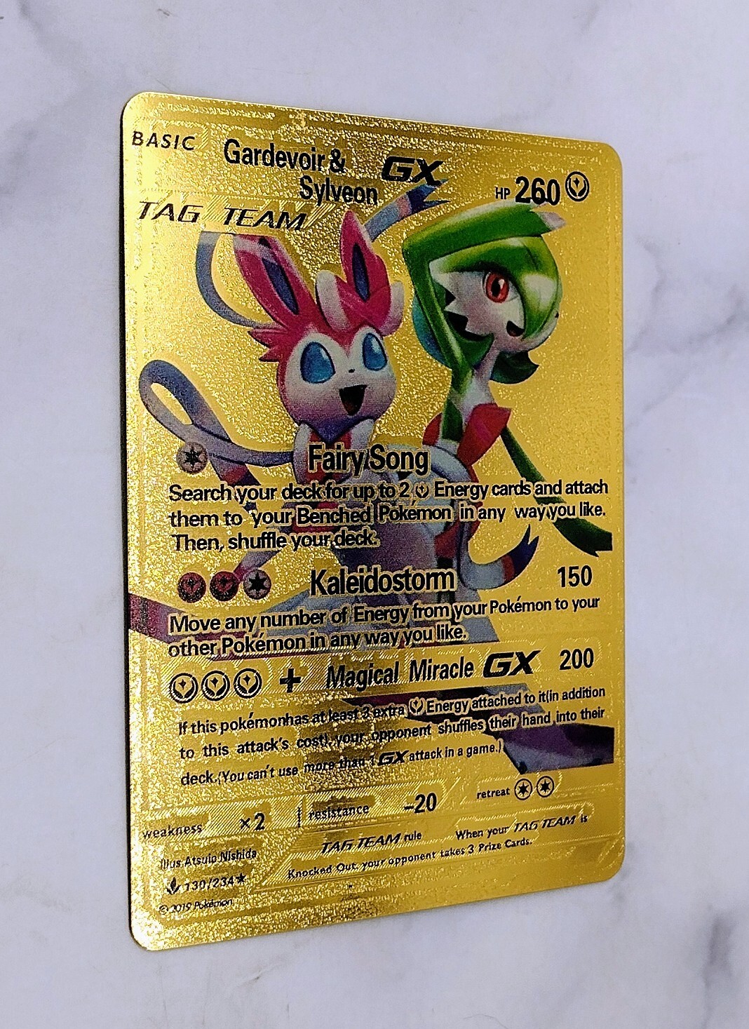 Gardevoir & Sylveon GX Tag Team 130/234 Gold Foil Pokemon Card | eBay