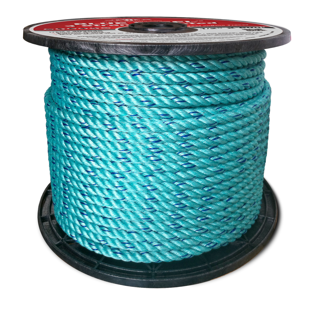 CWC BLUE STEEL ROPE - 1/4" X 1200' TEAL W/DARK BLUE TRACER | eBay