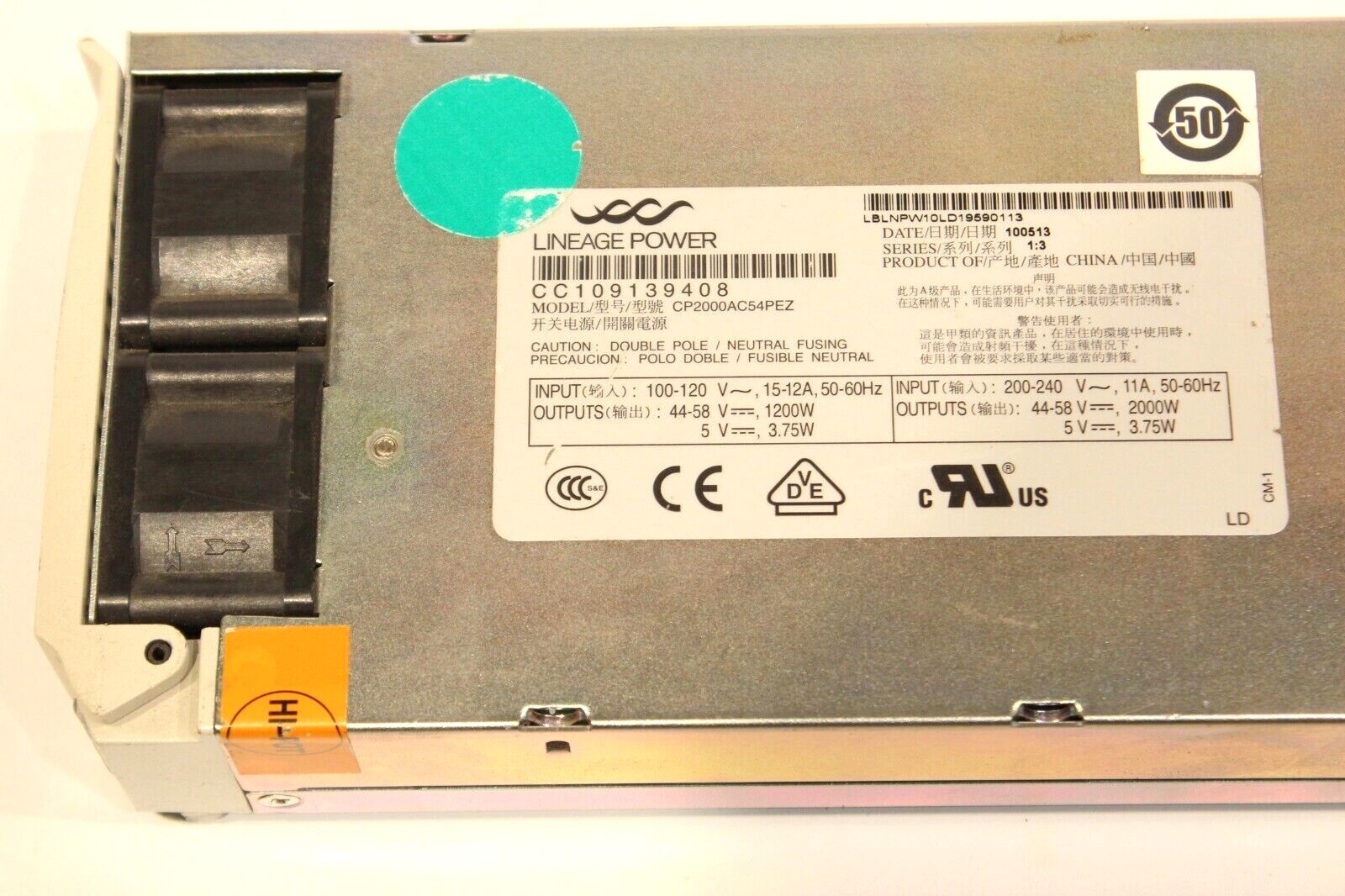 GE Lineage Power CP2000AC54PEZ Compact Line Power Supply Rectifier ...