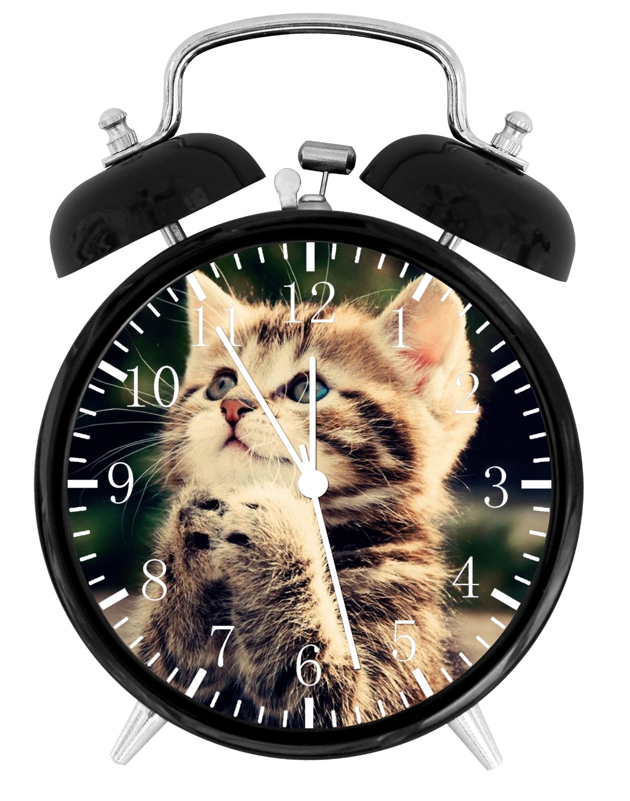 Cute Kitten Cat Alarm Desk Clock Home or Office Decor F77 Nice Gift | eBay