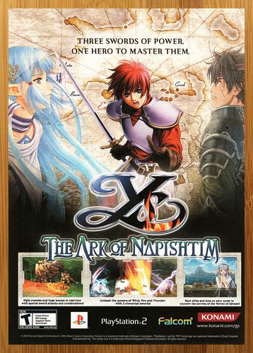 2005 Ys The Ark of Napishtim PS2 Playstation Vintage Print Ad/Poster ...