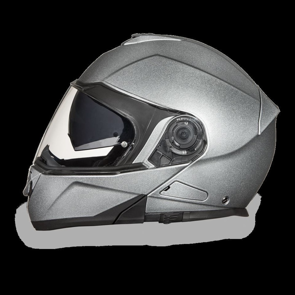 Daytona Helmets Glide DOT Silver Metallic Flip-Up Motorcycle Helmet MG1 ...