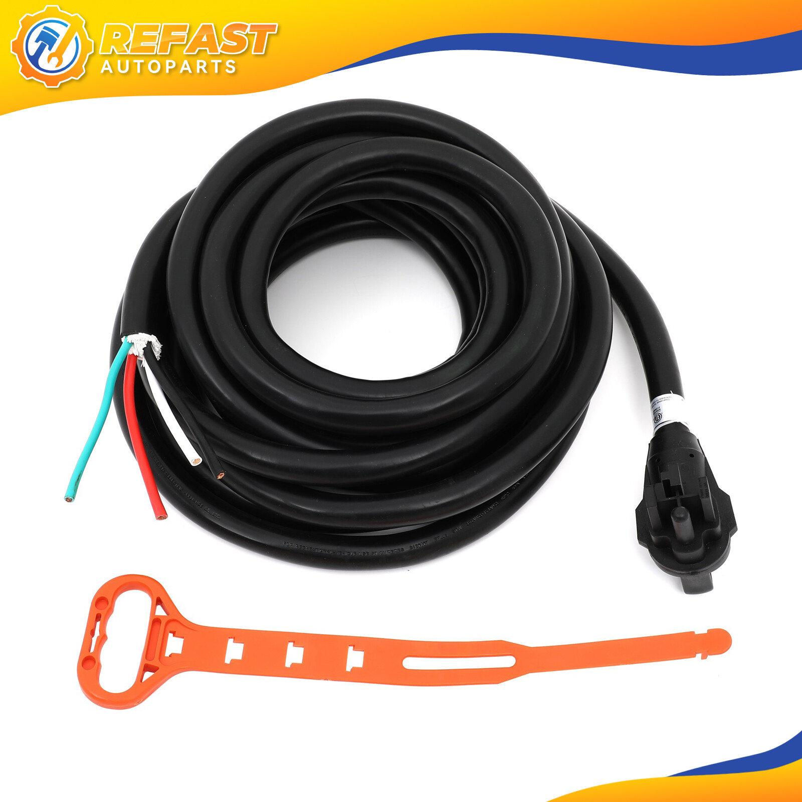 36ft 50amp Power Cable Generator Cord NEMA 14-50P to Bare Wire RV Camp ...