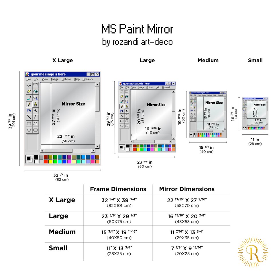MS Paint Mirror With Custom Title, Retro Wood Windows Paint Frame, Free ...