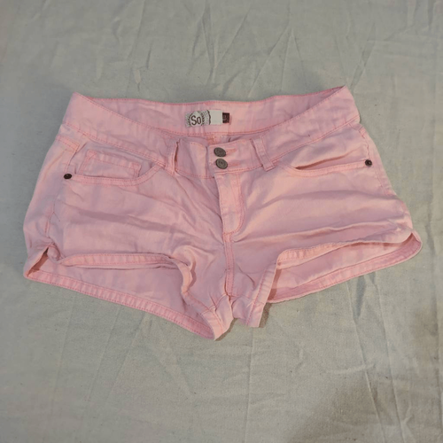 2457 SO pink daisy duke denim shorts sz 11 women's | eBay UK