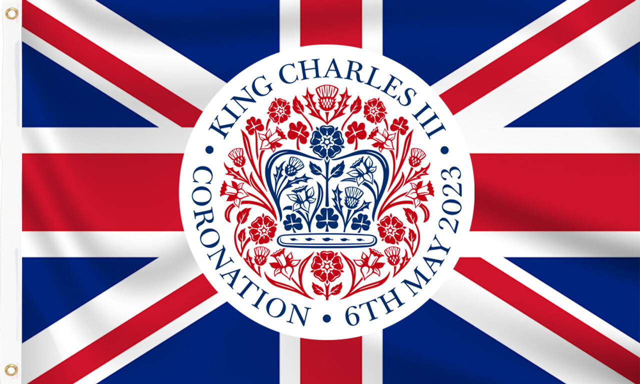 King Charles Coronation Flag Souvenir 5x3ft Emblem UK SELLER Free fast delivery | eBay