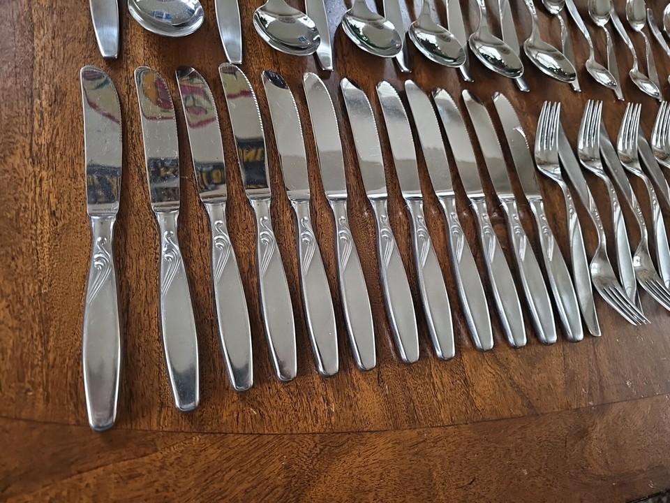 67pc Solingen Rostfrei Stainless Nicrosil Flatware Germany Swirl Forks ...