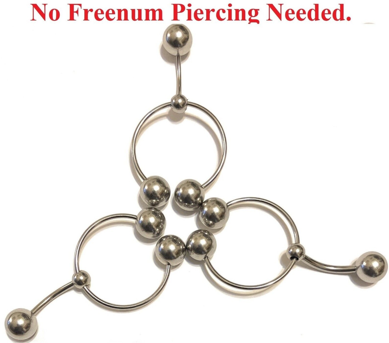 NO FRENUM NEEDED SSS 14g 12g 10g PA Barbell & 14g Horseshoe Combo w ...