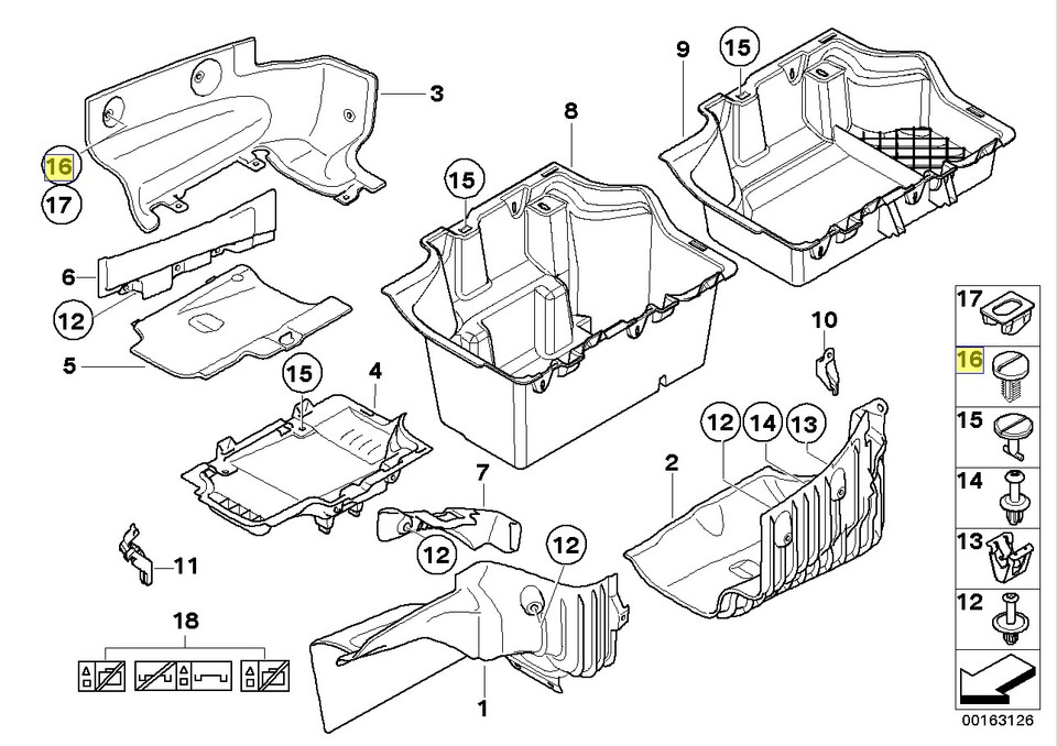 BMW E30 E36 E32 E93 E60 Boot Trim Twist Lock Screw/Bolt 51471945266 New ...