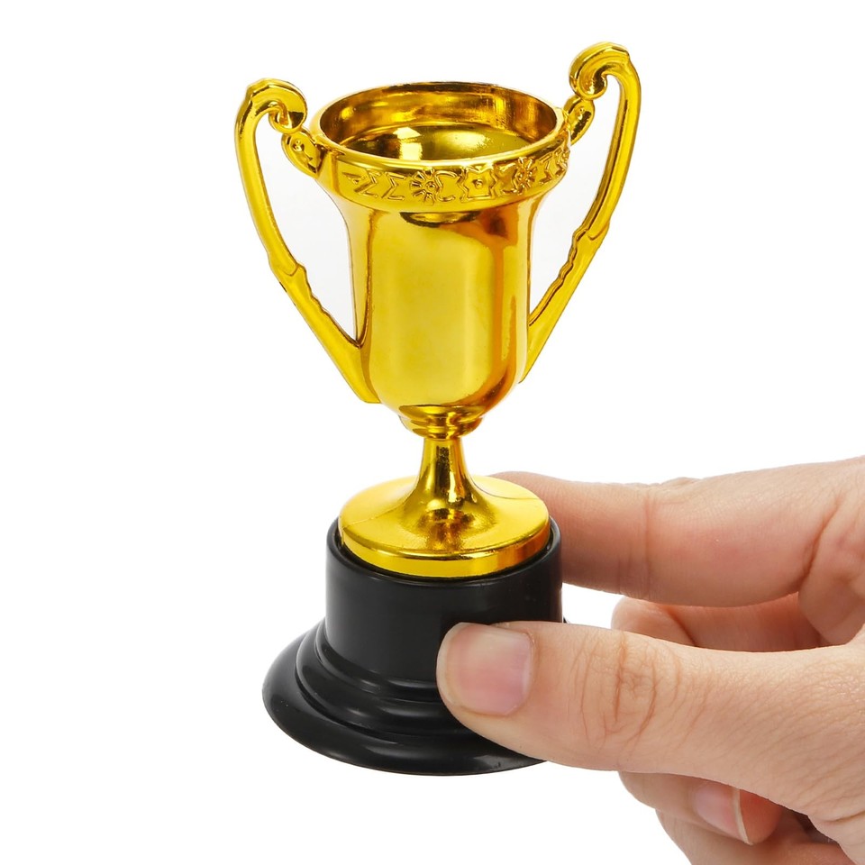 50 Pack Mini Trophies for Awards, Plastic Gold Award Trophy Cups for ...