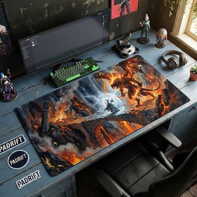 Gandalf vs Balrog Gaming Mouse Pad, Lord of the Rings XL Desk Mat | eBay