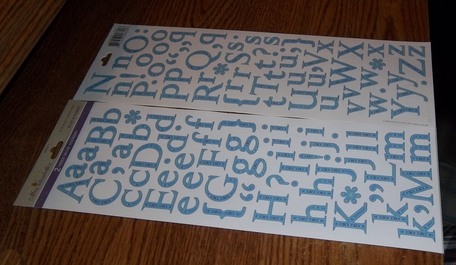 Miss Elizabeth stickers-Blue alphabet. | eBay