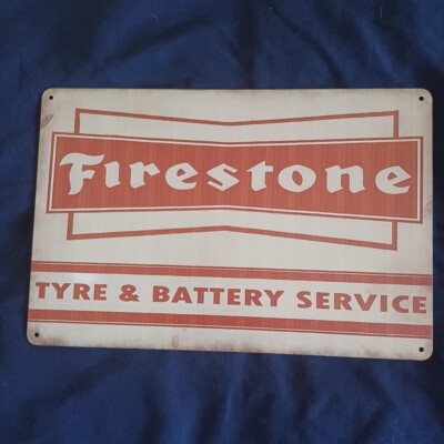 12"x8" Metal Sign Wall Art Man Cave Garage Bar Gas Station Firestone ...