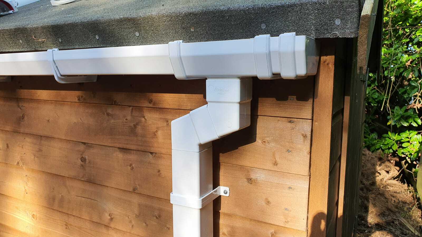 Guttering Kit Square Plastic For Sheds, Garages, Outhouses, & Small ...