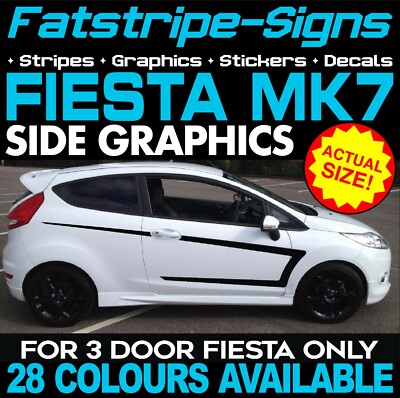 to fit FORD FIESTA MK7 GRAPHICS STRIPES STICKERS DECALS ZETEC ST RS ...