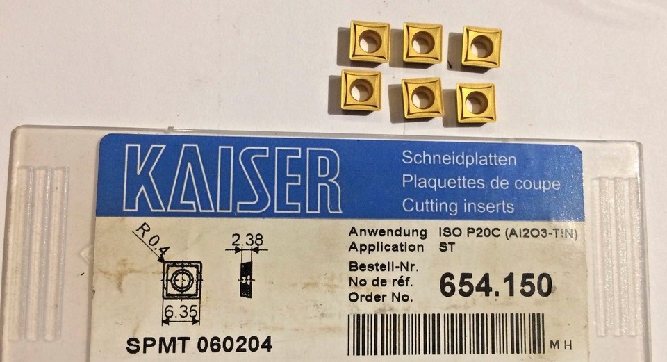 Kaiser Carbide Inserts- SPMT 060204 654.150 - Qty.6 New | eBay