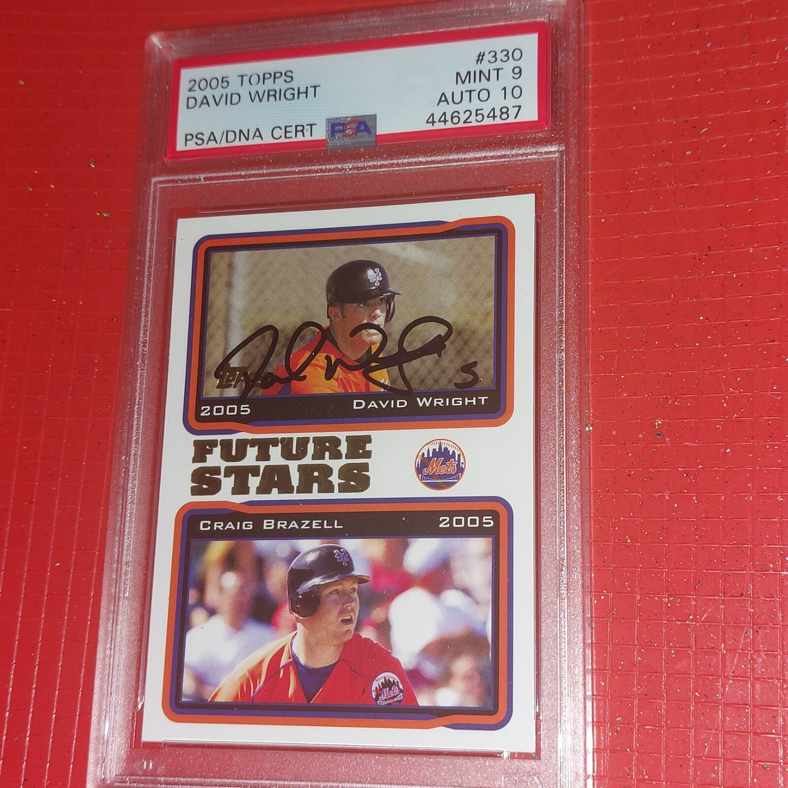 2005 Topps #330 David Wright Rookie Autograph PSA Graded 9 And Auto 10 ...