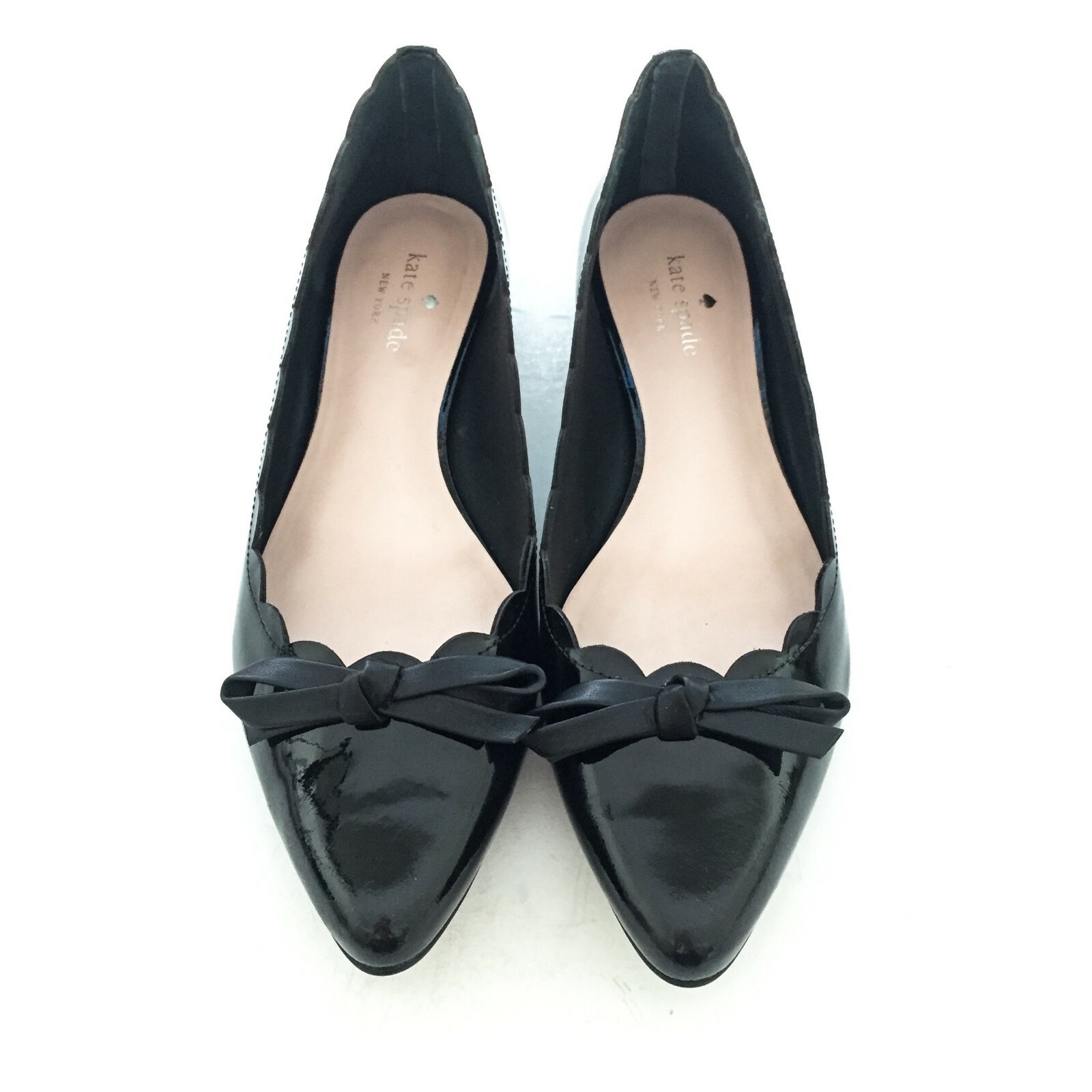 Auth KATE SPADE NEW YORK Black Patent Pointy Toe Eleni Flex Flats US 8 ...