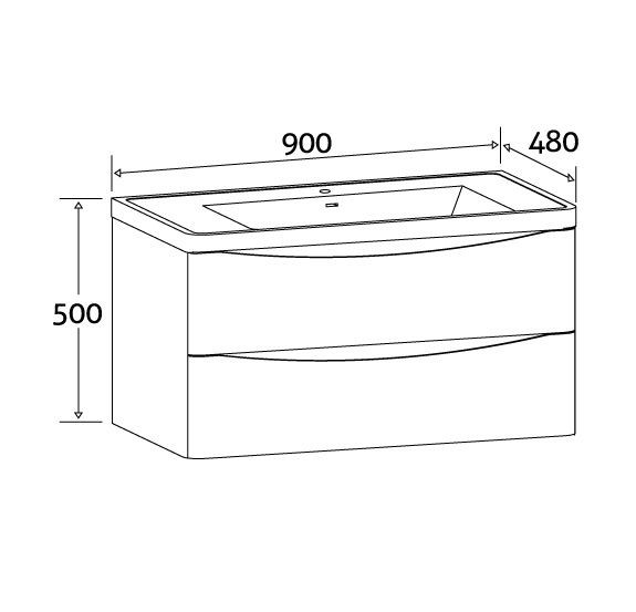 Light Ash Wall Hung Vanity Unit White Glass Basin Bathroom Storage ...