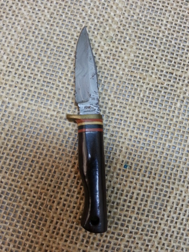 Parker Bench Made Damascus Steel Blade Tako Japan Marked Miniature ...