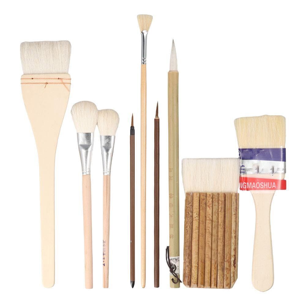 9 Pcs Pottery Brushes Set Ceramic Brushes Glaze Brushes Wool Brush Art ...
