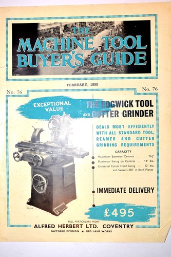 ALFRED HERBERT THE MACHINE TOOL BUYER'S GUIDE #76 Book 1955 #RR160 ...