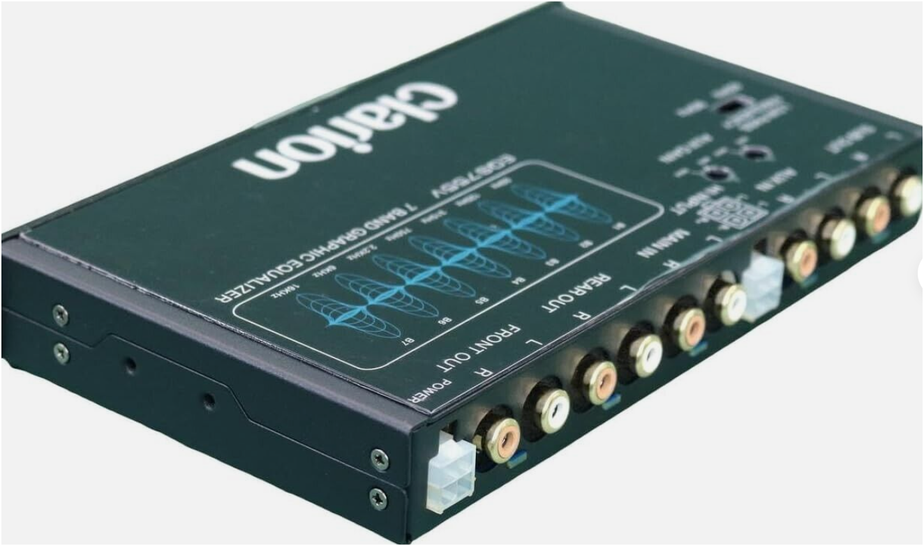 Clarion EQS755V 7-Band 1/2 DIN Graphic Equalizer 6-Channel Aux Input ...