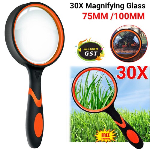30X Large Magnifying Glass Magnifier Handheld Loupe Reading Optical ...