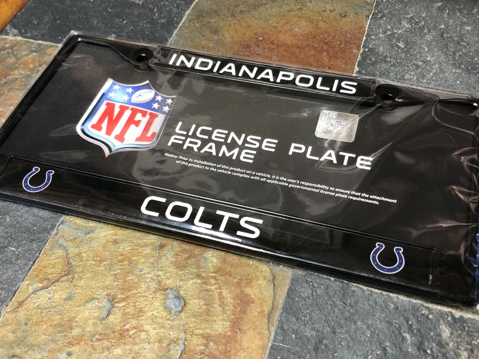 1 Indianapolis Colts Black Metal License Plate Frame w Nice 2D Graphics ...