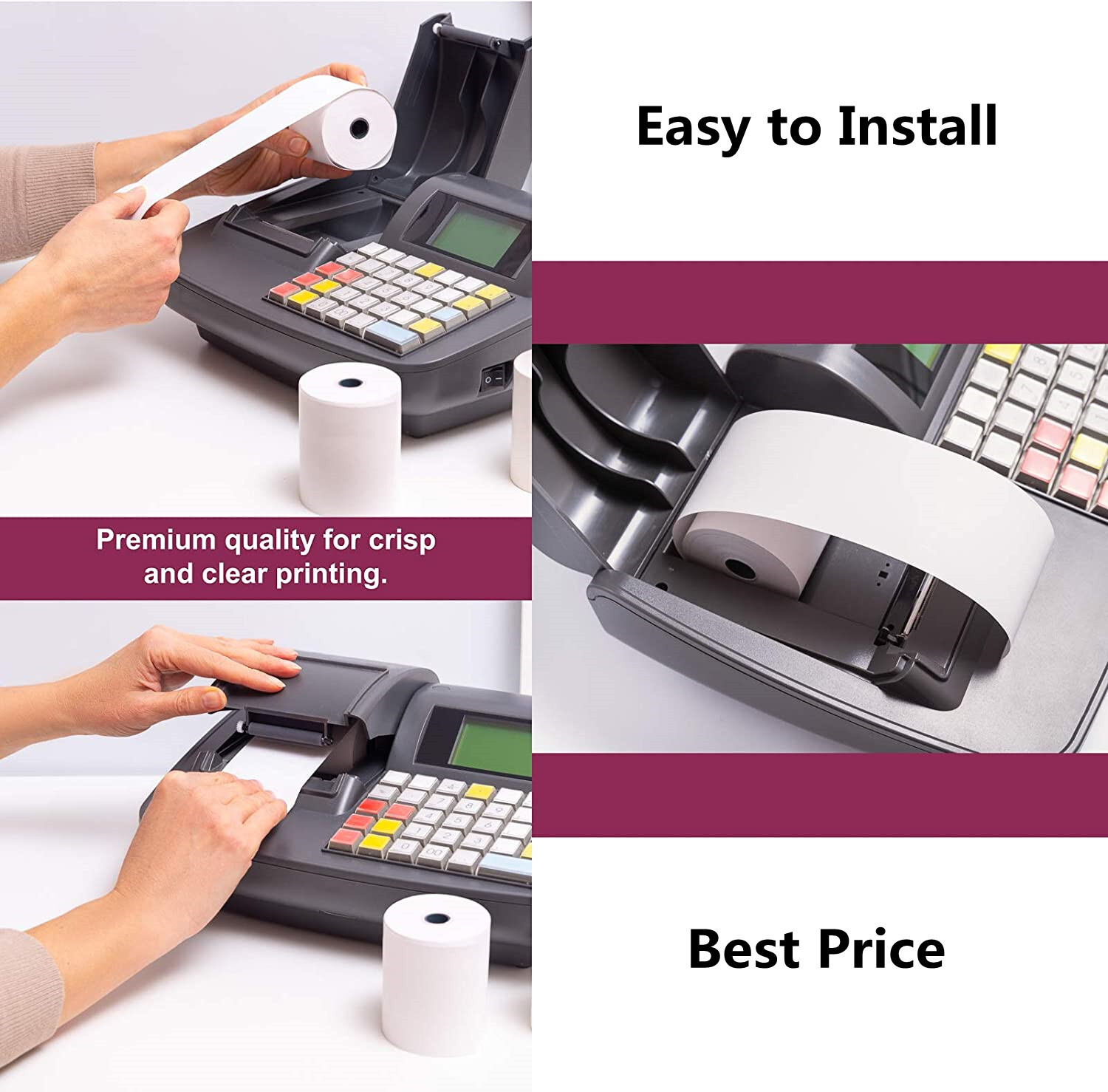 57x40mm Machine Till Credit Card PDQ Thermal Paper Rolls Cash Register ...