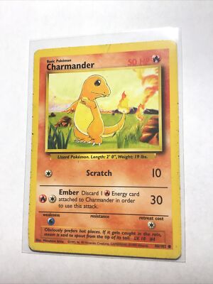 CHARMANDER - 46/102 - Base Set - Pokemon Card - DMG | eBay