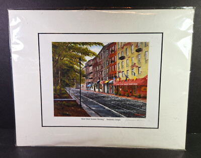 Bill Rousseau Signed Matted Print- River Street Summer Morning ...