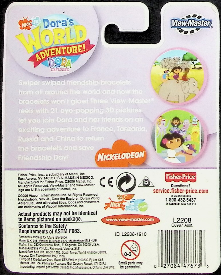 Dora's World Adventure Nickelodeon 3D View-Master 3 Reel Packet SEALED ...