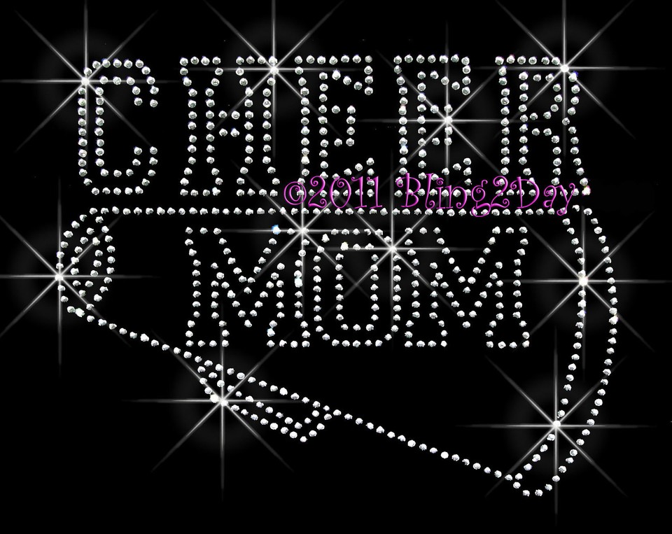 CHEER MOM RHINESTONE IRON ON TRANSFERS HOT FIX BLING | eBay