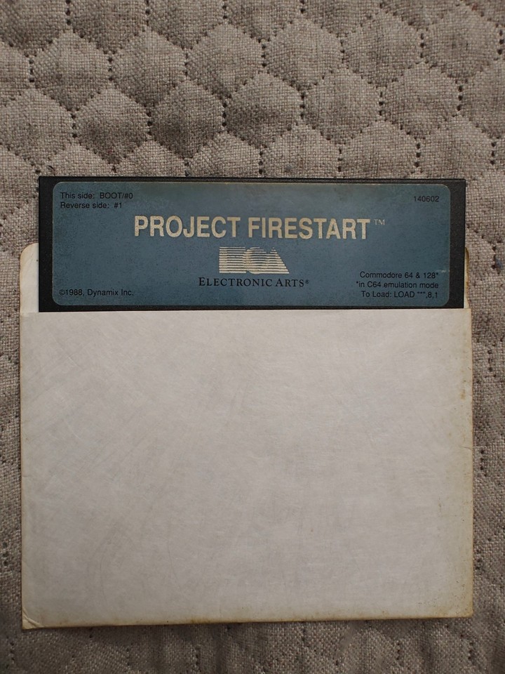 *Very Rare* Project Firestart EA - Commodore 64 / 128 C64 Floppy Disk ...