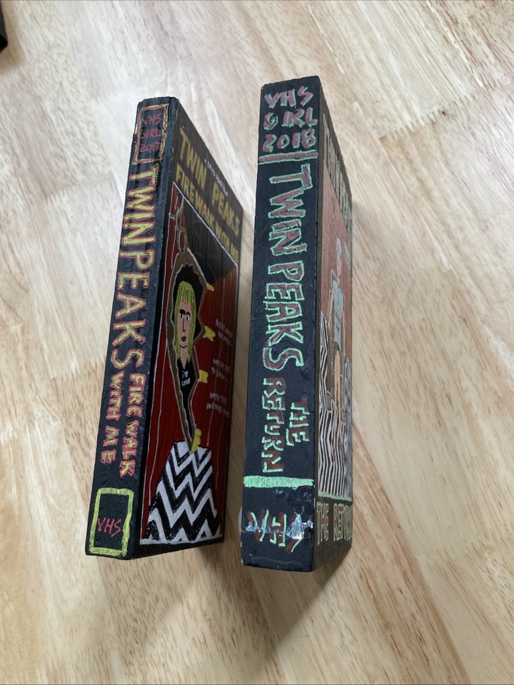 Hand painted on wood VHS GIRL Art Tapes Twin Peaks Fire Walk / The ...