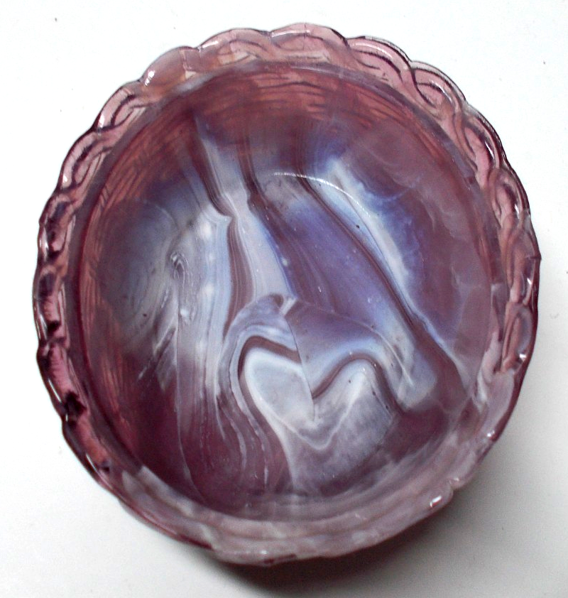 Vintage Mosser Amethyst Purple White Slag Glass Chicken Hen on Nest ...