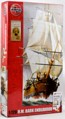 Airfix H.M. Bark Endeavour-Captain Hook W/ Glue Paint Brushes 1:120 ...