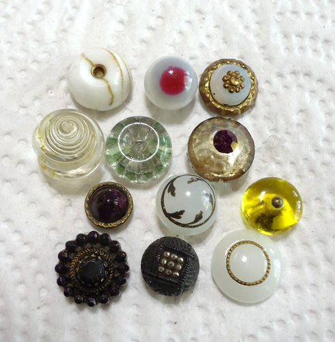 Lot of 12 Antique Glass Charm String Buttons 3/8" to 1/2" | eBay