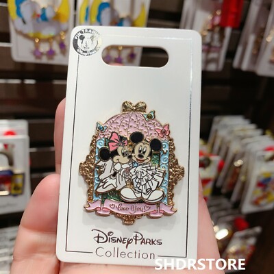 Disney Pin authentic 2019 Mickey minnie Mouse wedding love Disneyland ...