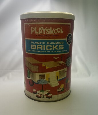 Playskool plastic building bricks Vtg rare Milton Bradley Company No ...
