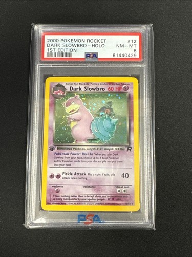 FIRST EDITION DARK SLOWBRO 12/82 HOLO TEAM ROCKET SET COLLECTION PSA ...