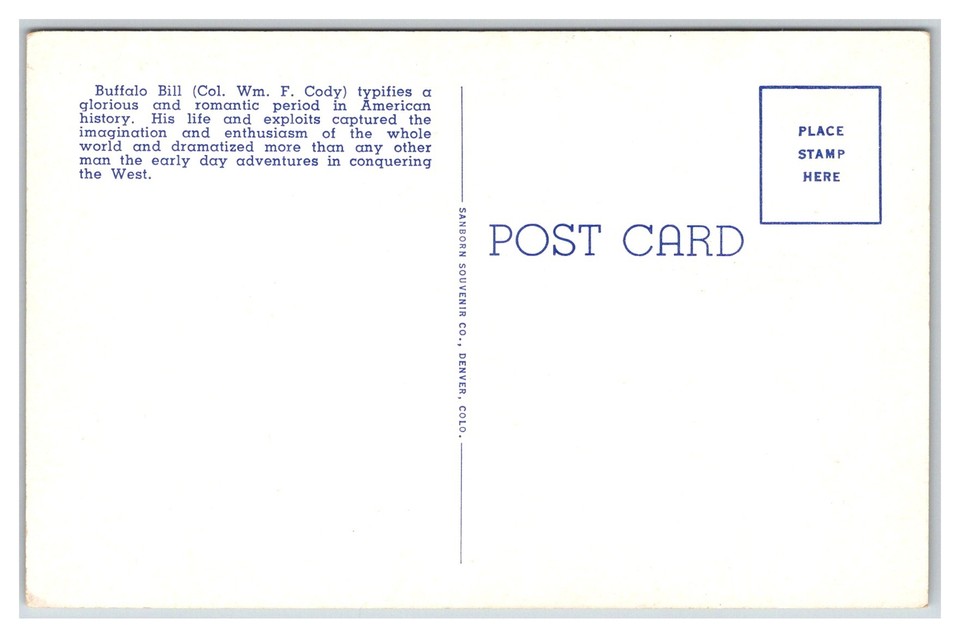 Buffalo Bill Col. Wm. F. Cody Plainsman and Scout Vintage Postcard | eBay