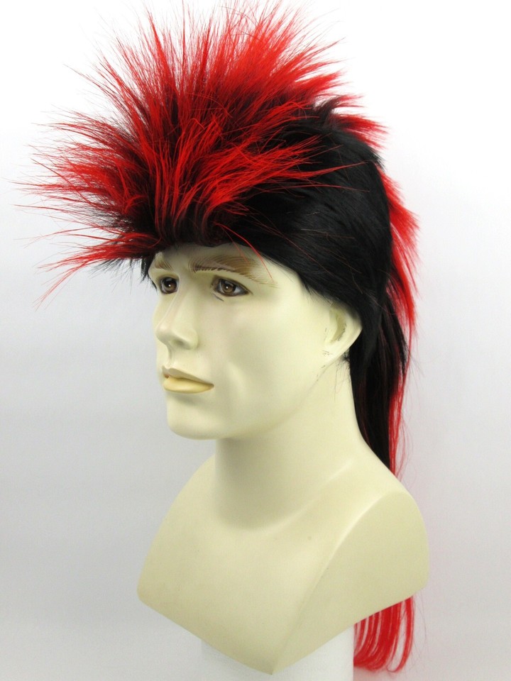 80S 90S ADULT MOHAWK PUNK ROCK SPIKE SPIKY SPIKED LONG STRAIGHT TAIL ...