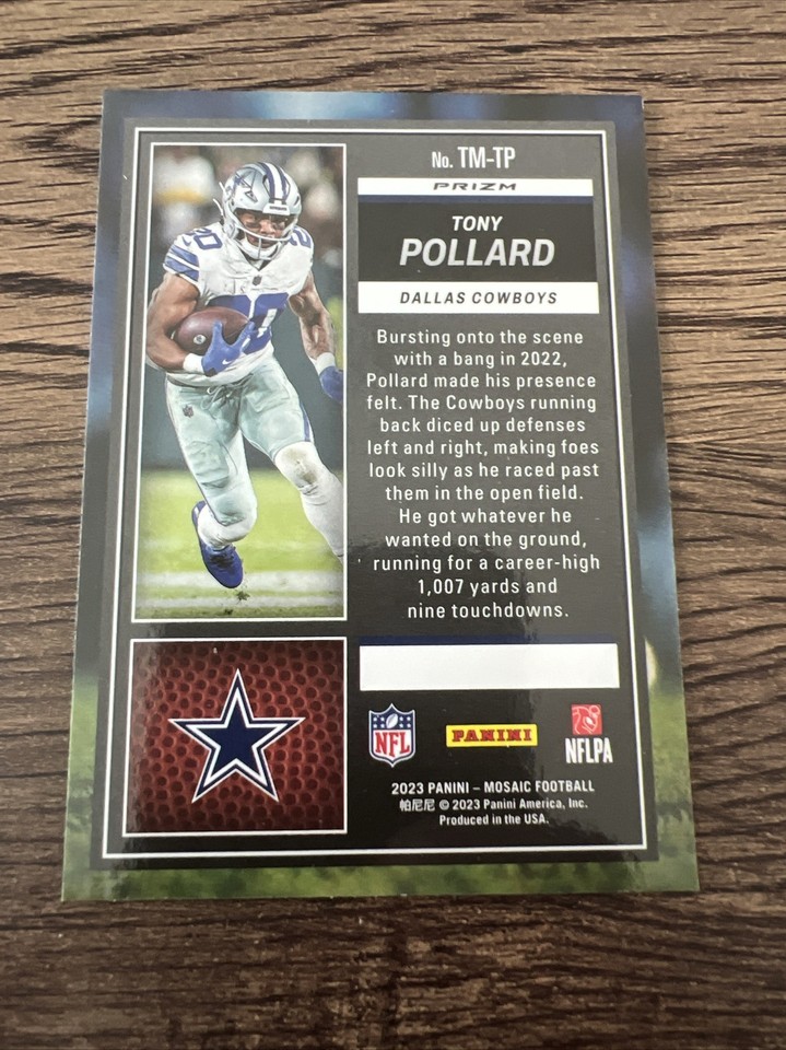 Tony Pollard 2023 Panini Mosaic Touchdown Masters Silver Mosaic Prizm # ...