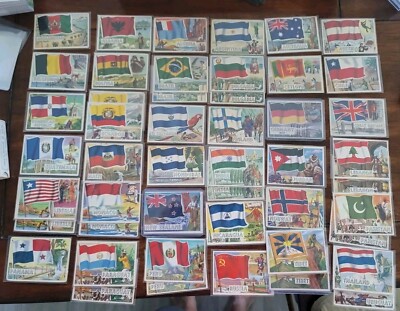 Vintage 1956 Lot Of 48 TCG Flags of the World Trading Cards 37 Diff ...