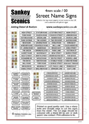 Sankey Scenics SN4 Street Name Signs 4mm OO Gauge | eBay UK